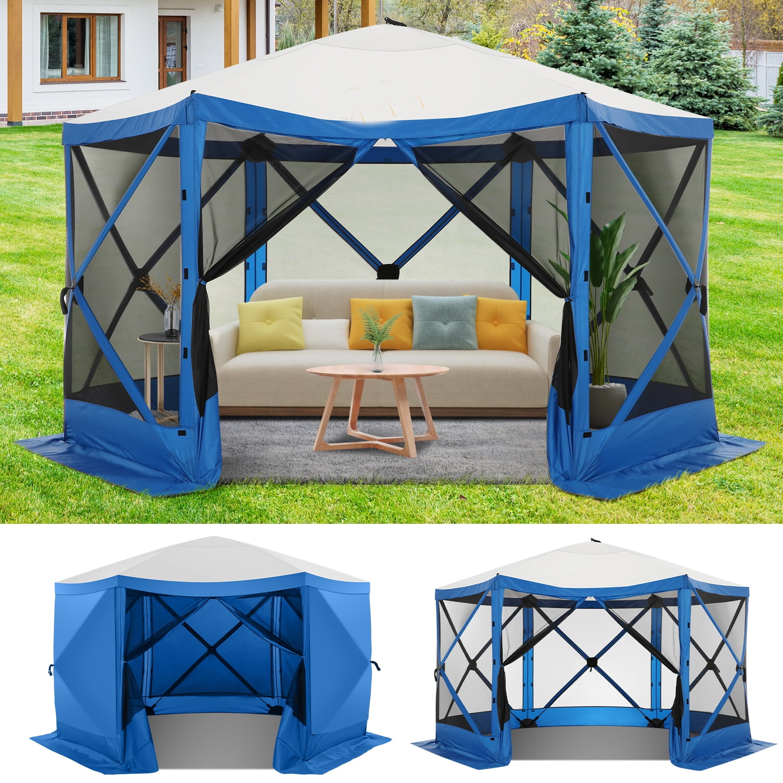 Pop Up Gazebo Screen Tent Screen House for Camping, 12x12 Screen Room ...