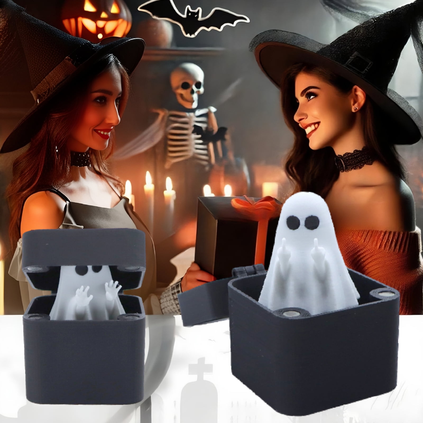 Pop Up Ghost in a Box Prank Novelty Gift for Halloween Office Gags ...