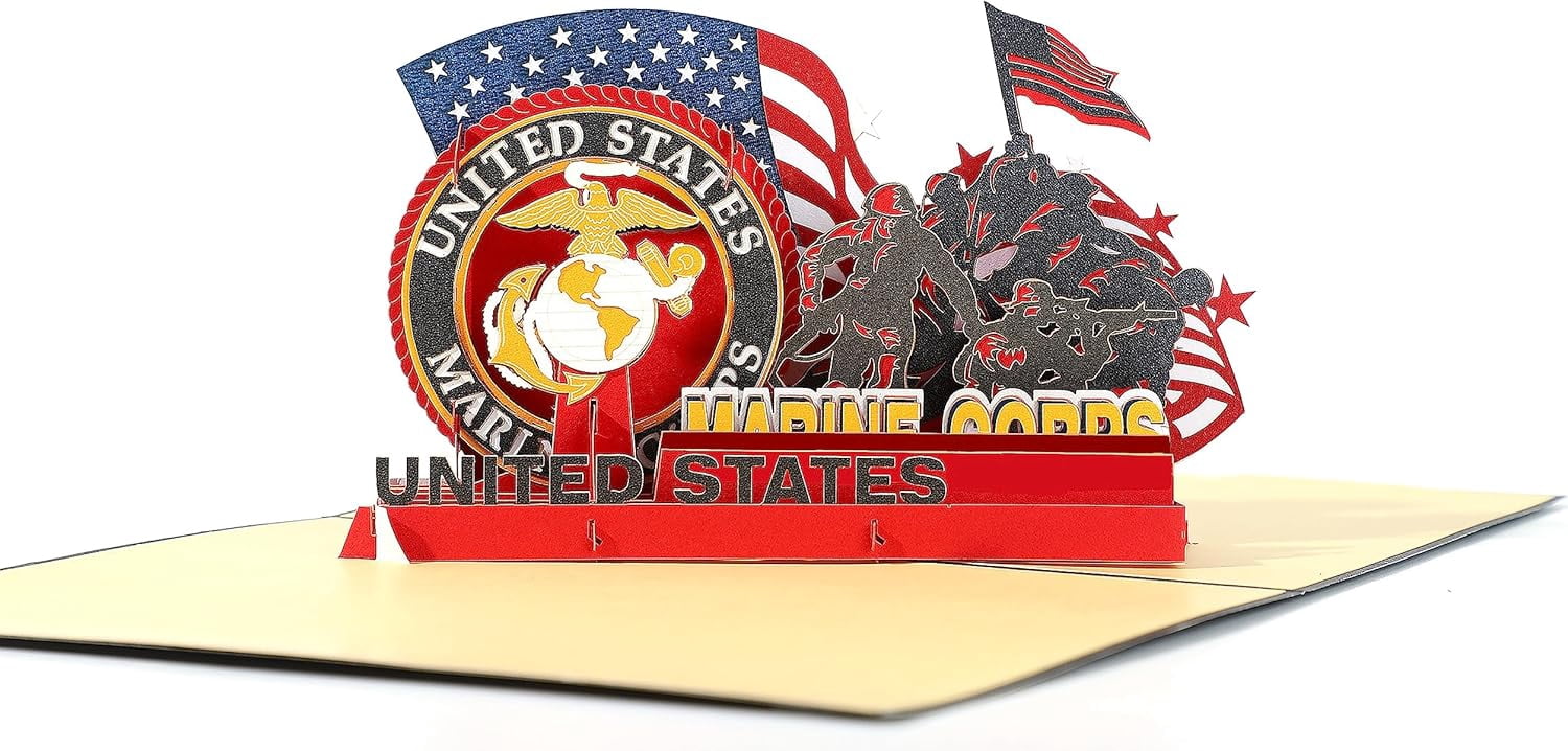 Pop Up Greeting Card with Envelope for Soldiers Retired Commemorative ...