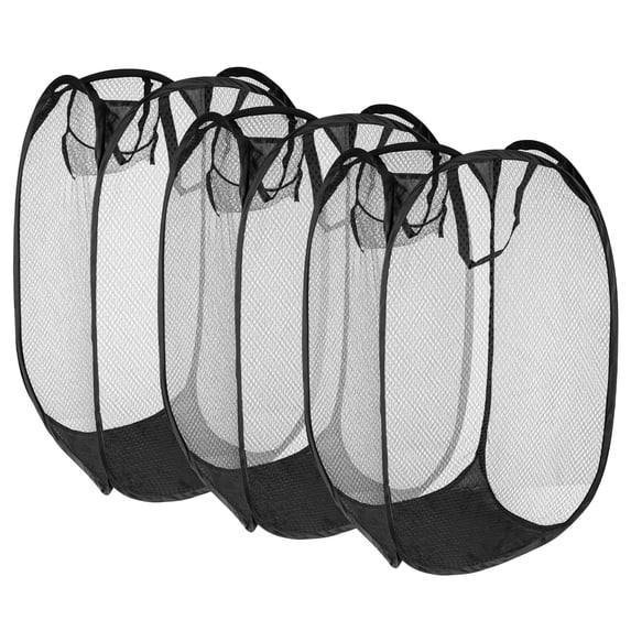 Pop Up Hamper, 3 PCS Mesh Pop Up Laundry Hamper, Foldable Mesh Laundry ...