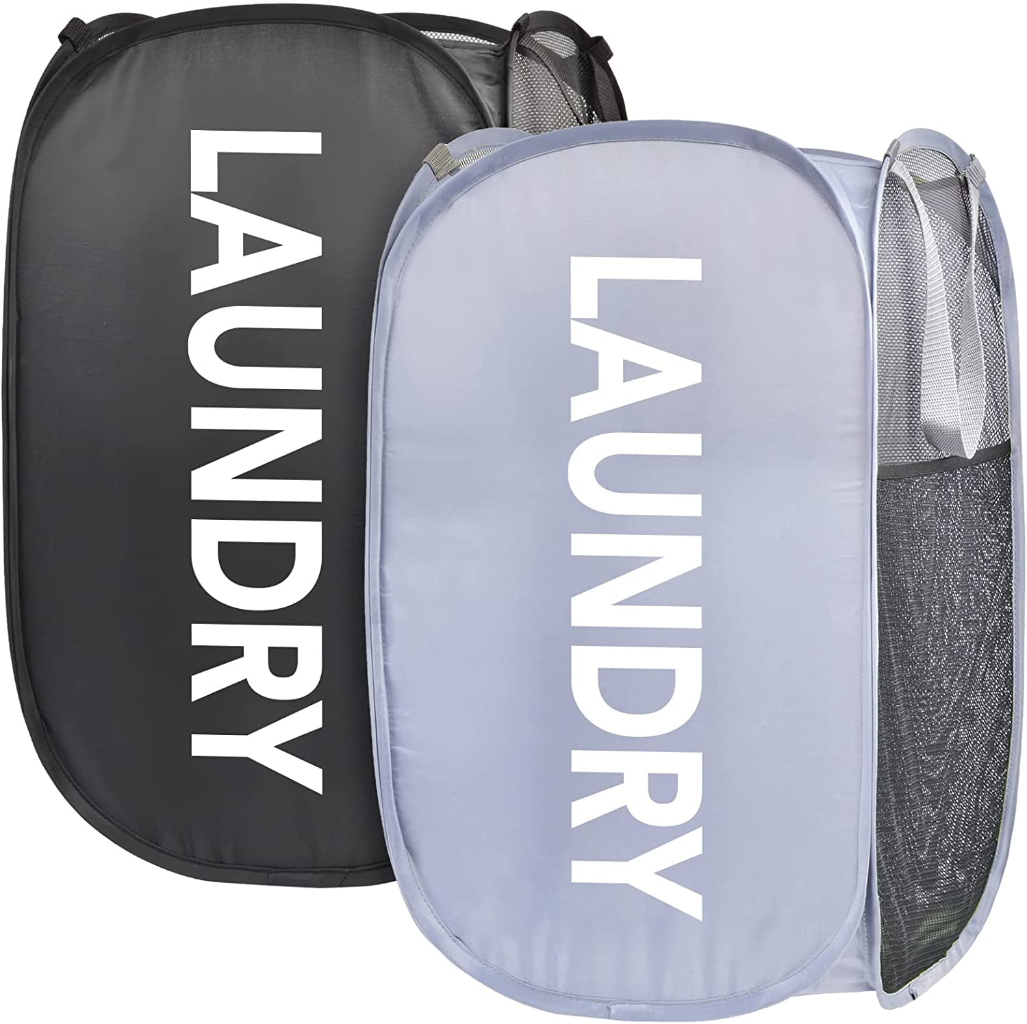 Collapsible Mesh Pop-Up Laundry Hamper with Durable Handles, Large ...