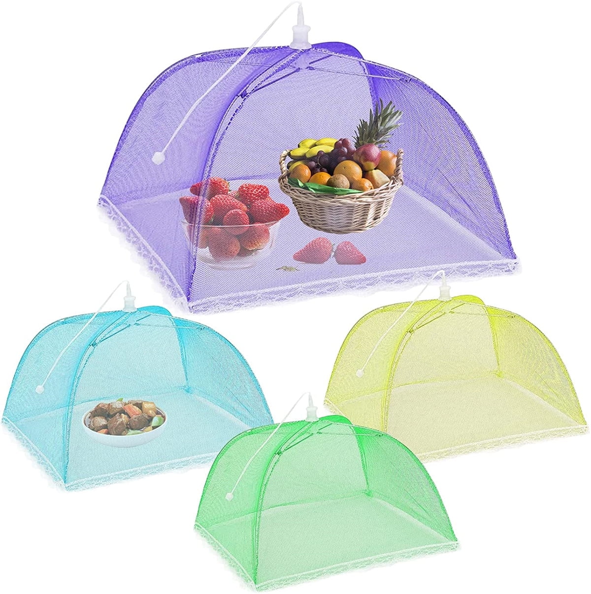 Casewin 3 Pack Pop-Up Mesh Food Cover, 17 Inch, Reusable & Collapsible ...
