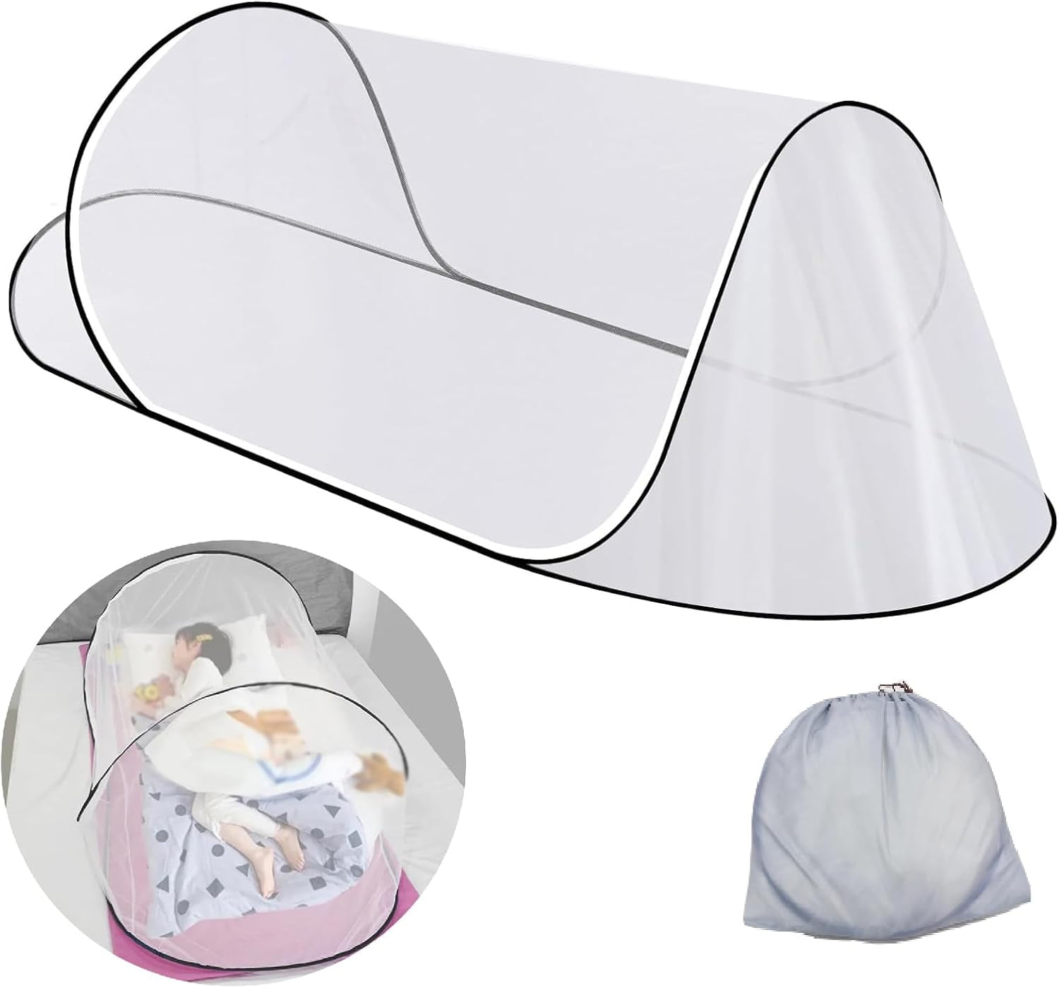 Pop Up Mosquito Net, Foldable Mosquito Net Tent for Bed Camping Travel ...