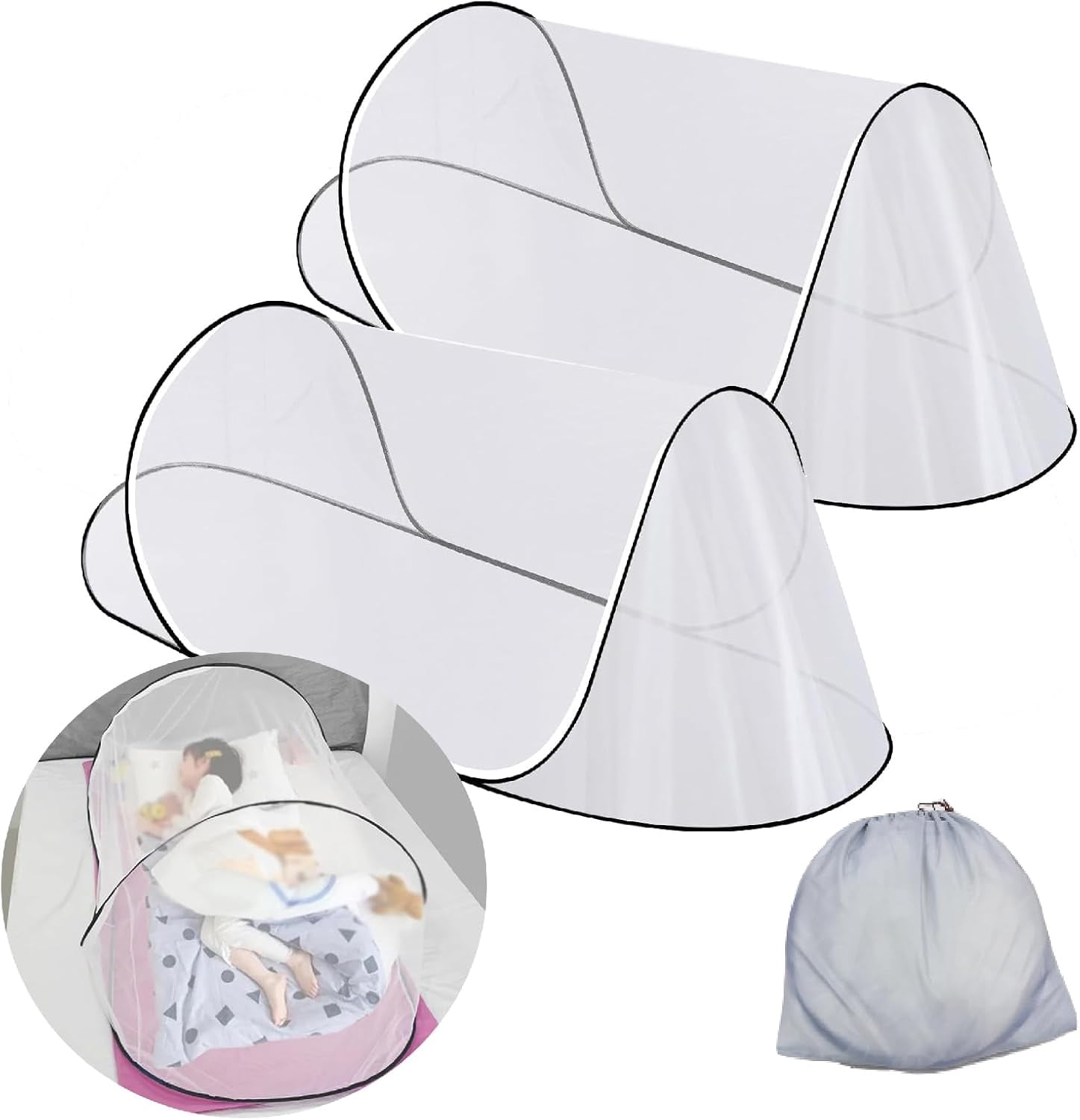 Pop Up Mosquito Net, Foldable Mosquito Net Tent for Bed Camping Travel ...