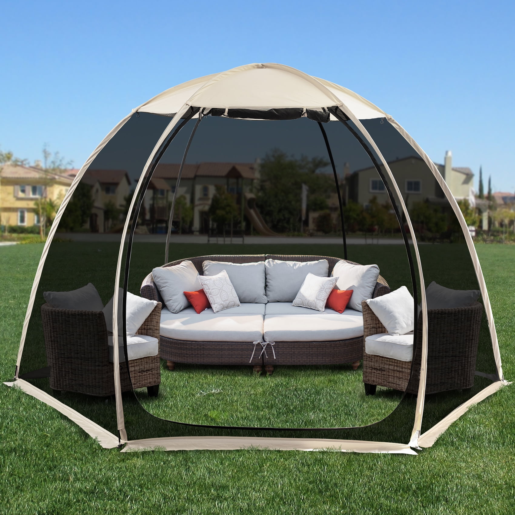Pop-Up Mosquito Tent for Balcony, Outdoor Portable Insect Screen ...