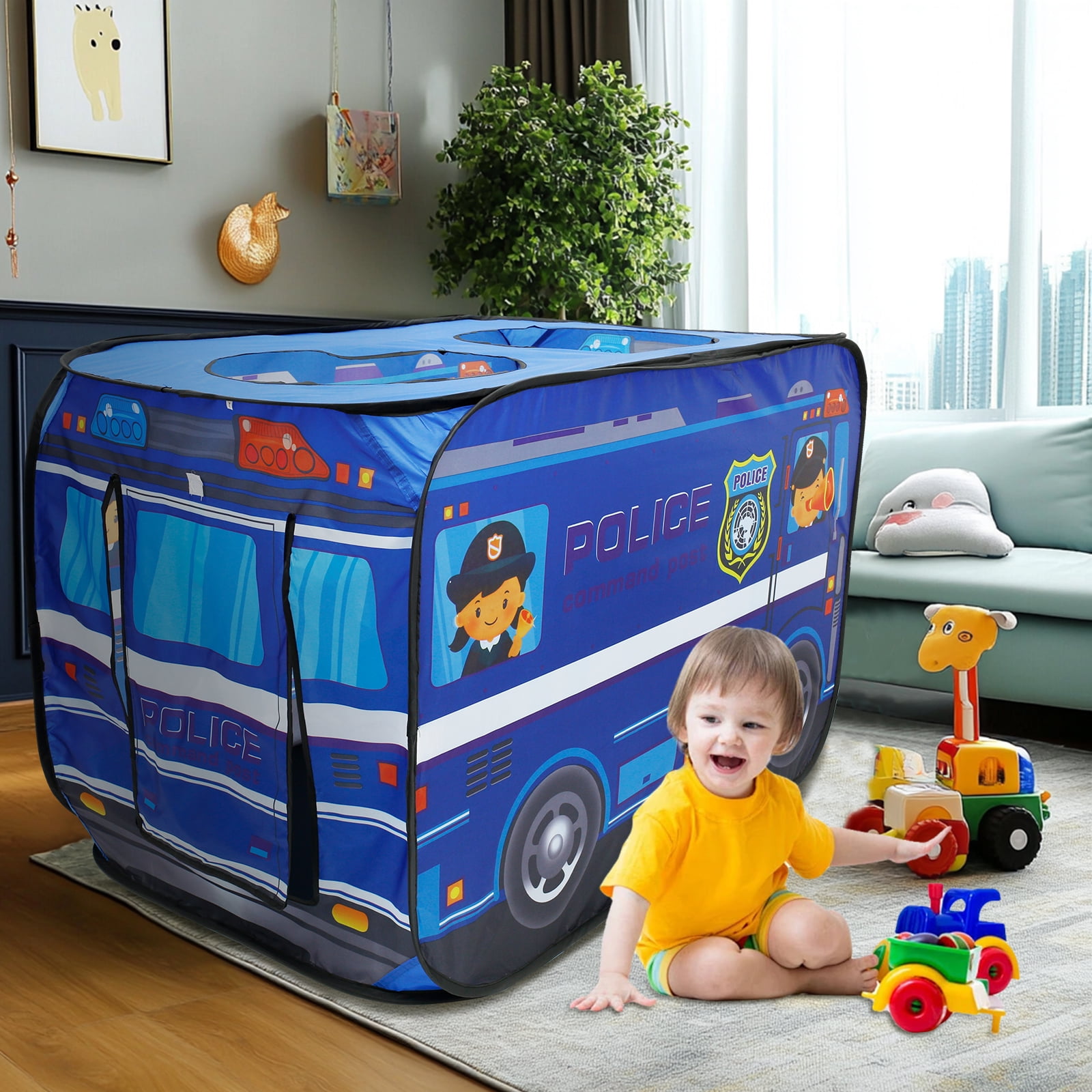 Pop Up Play Tent for Kids police car Play Tent Role Play police Tent ...