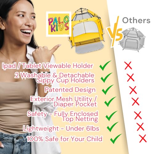 Pop Up Playpen - Portable Playpen for Babies - Pop and Go Playpen with ...