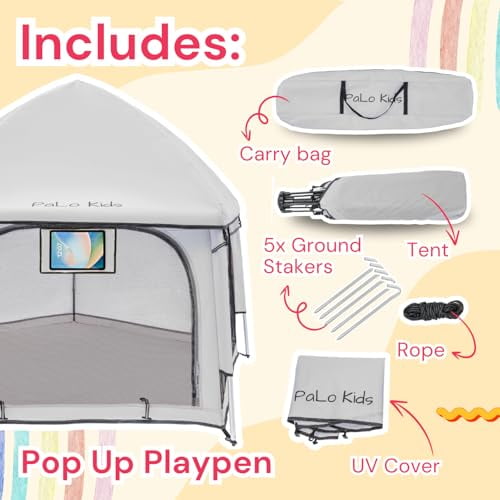 Pop Up Playpen - Portable Playpen for Babies - Pop and Go Playpen with ...