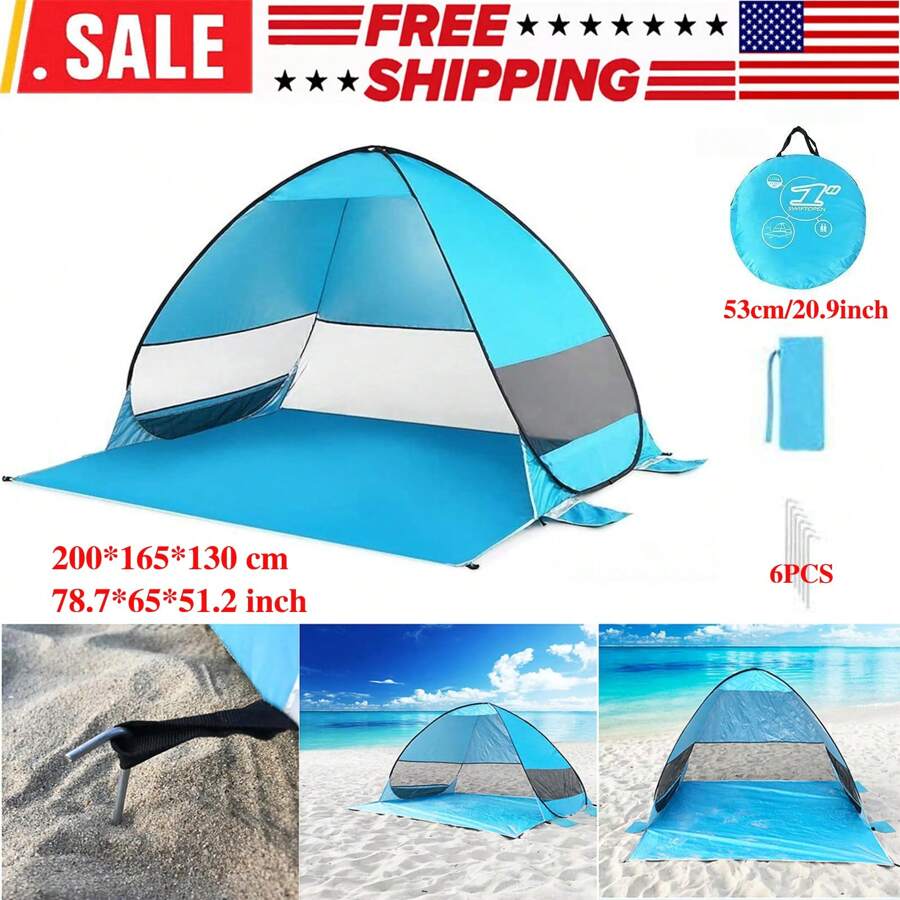 Pop Up Portable Beach Canopy Sun Shade Shelter Outdoor Camping Fishing ...