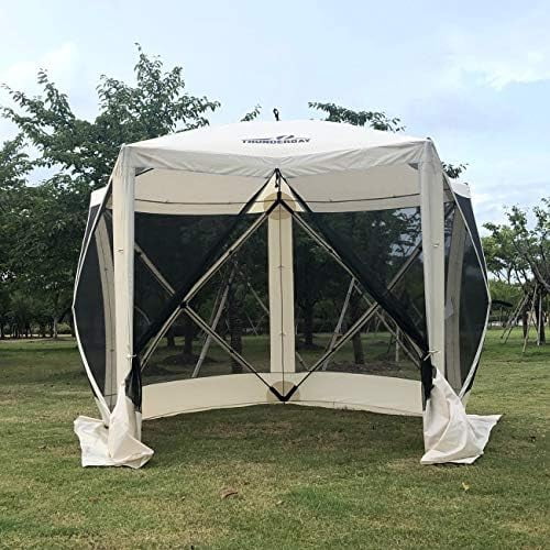 Pop-Up Portable Screen Tent, 5-Sided Hub Gazebo, 4 Person Screen House ...