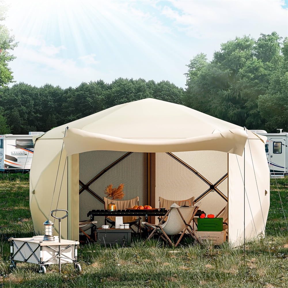 Pop-Up Screen Tent Gazebo, 10 x 10 Ft Camping Canopy Instant Shade ...
