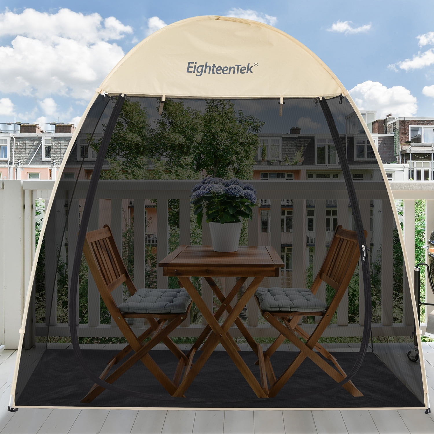 Outdoor Pop Up Screened Gazebo, Patio Canopy Tent for 2-3 Persons ...