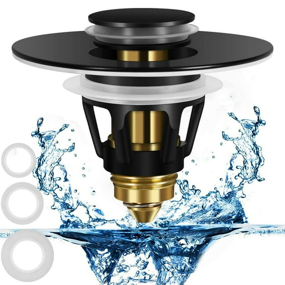 Pop-Up Sink Stopper with Filter Net, Universal Tool-Free Installation ...