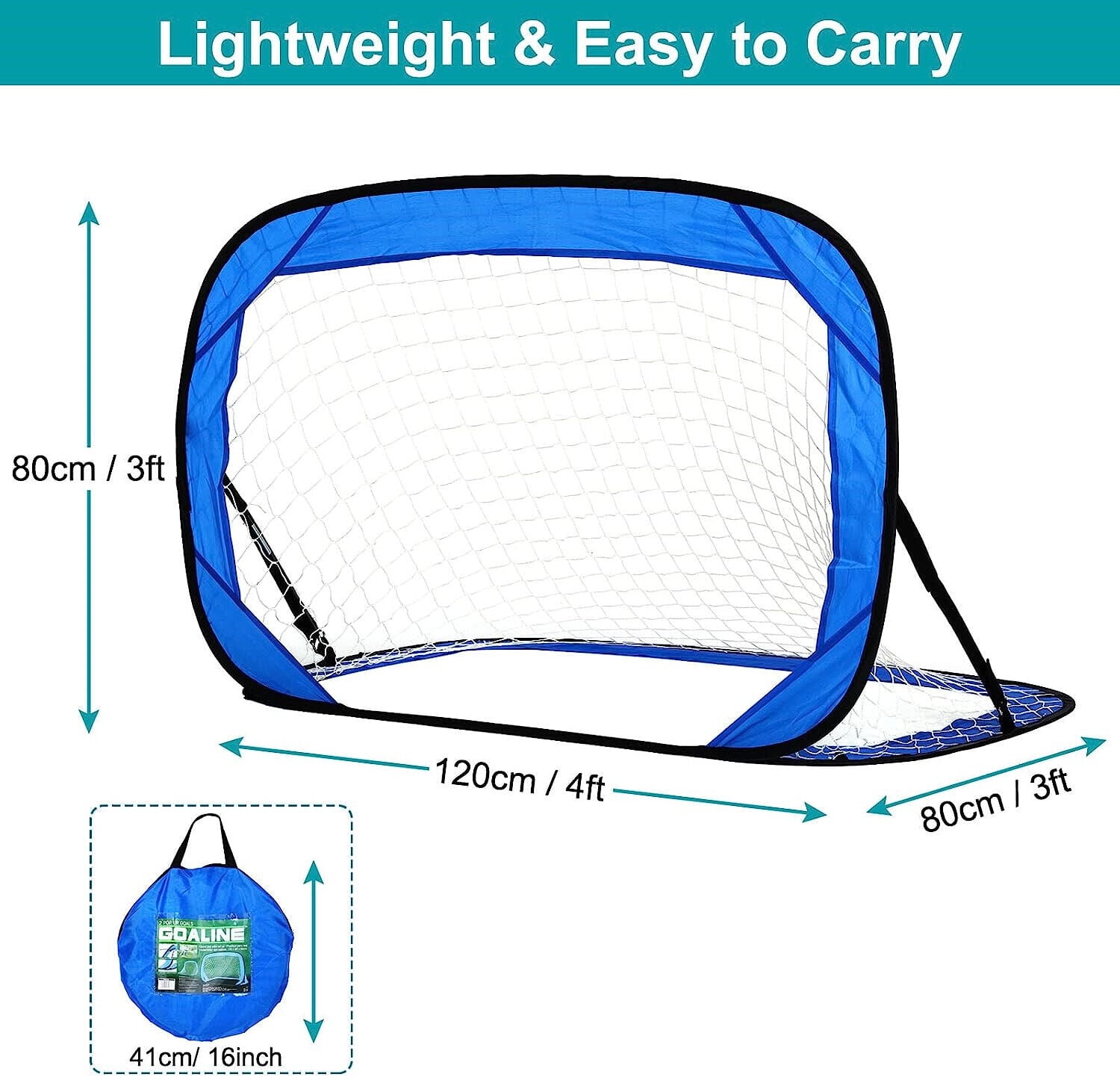 Pop Up Soccer Goals Set Soccer Ball Net Bag, Football Gates Indoor ...