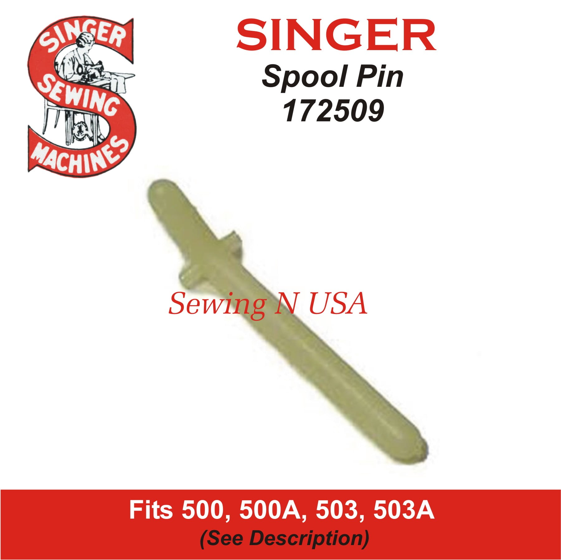 Pop Up Spool Pin 172509 Fits SINGER 500, 500A, 503 & 503A - Walmart.com