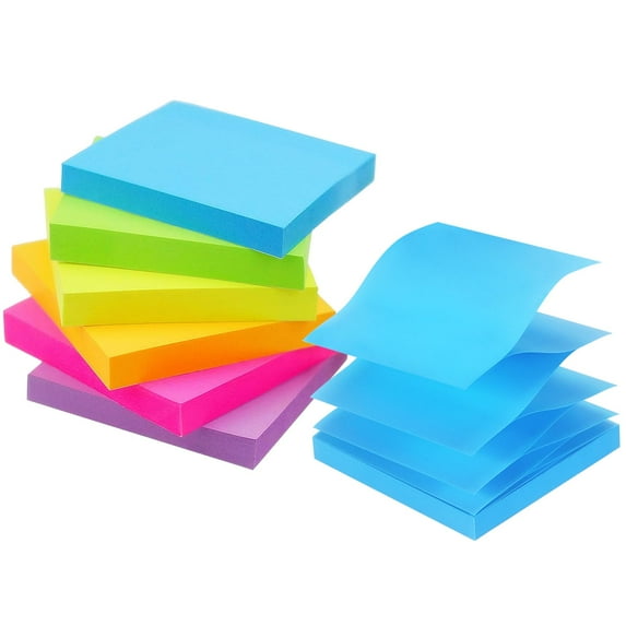 Pop Up Sticky Notes 3x3 Refill Pads, 6 Pack with 100 Sheets Per Pad ...