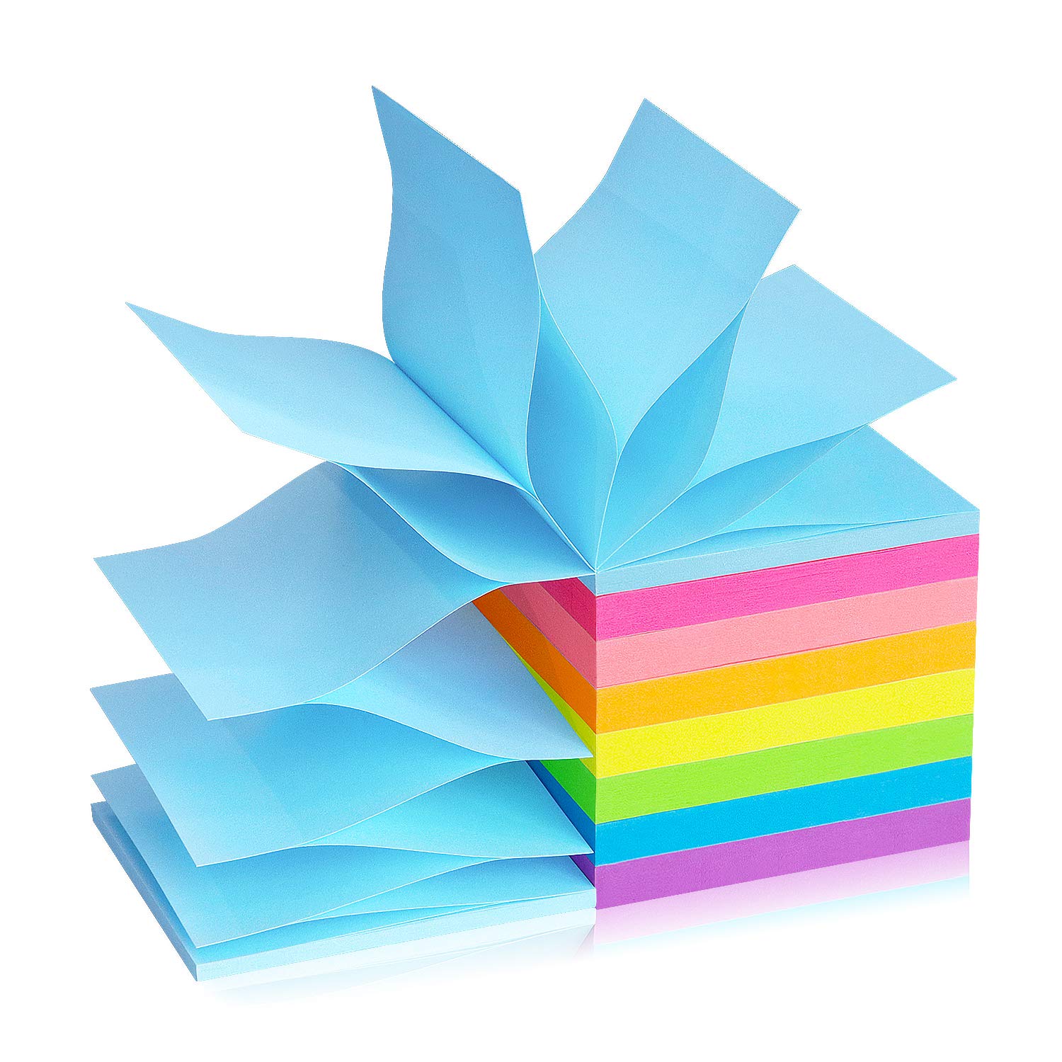 Pop Up Sticky Notes 3x3 inch, 8 Bright Multi Colors,Accordion Self ...