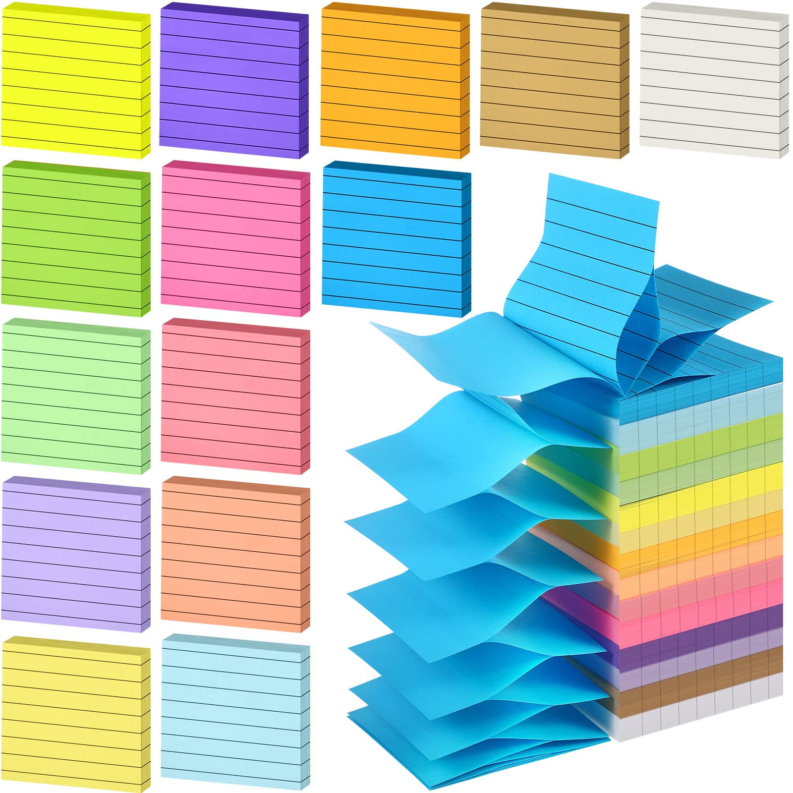 Pop Up Sticky Notes Colored Lined Sticky Notes 3x3 Inch Refills Easy ...