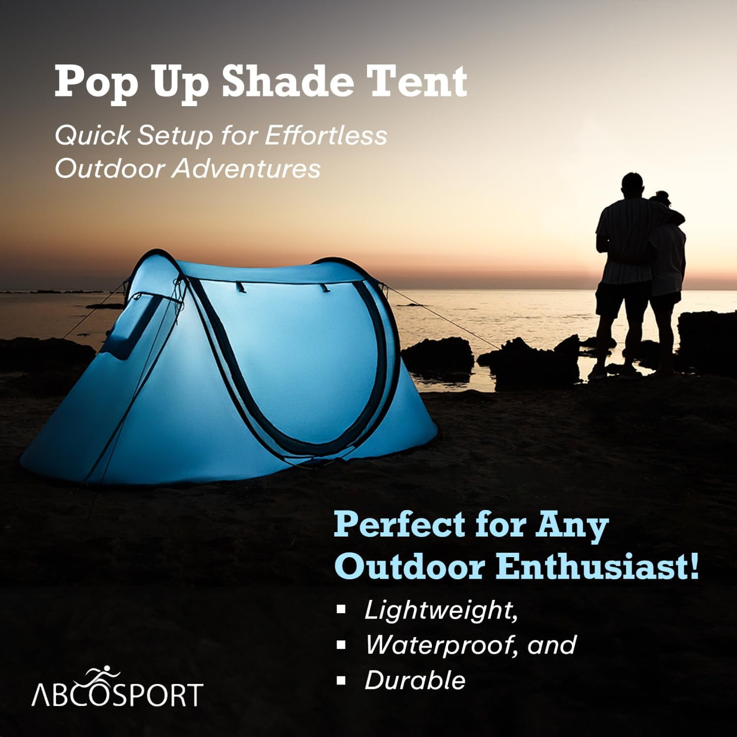 Pop Up Tent - 2 Person Tent with Double Doors, Water-Resistant and ...