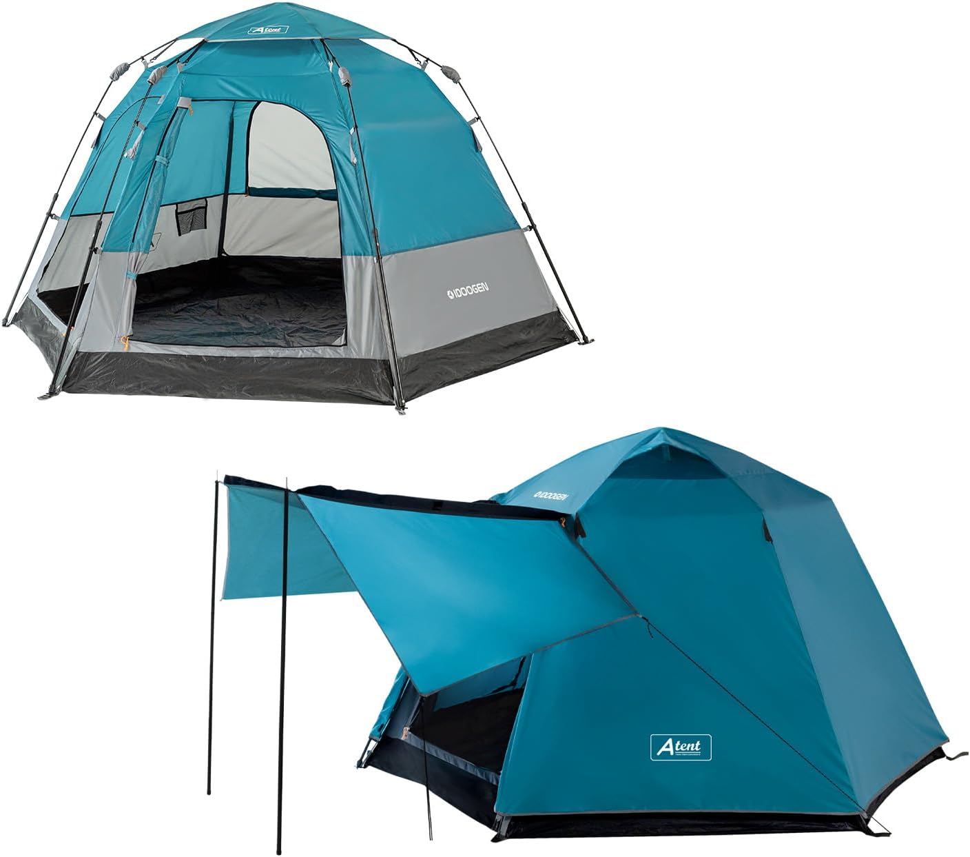 Pop Up Tents for Camping, Waterproof 4 Person Instant Tents Camping with Removable Rainfly, 2 ...