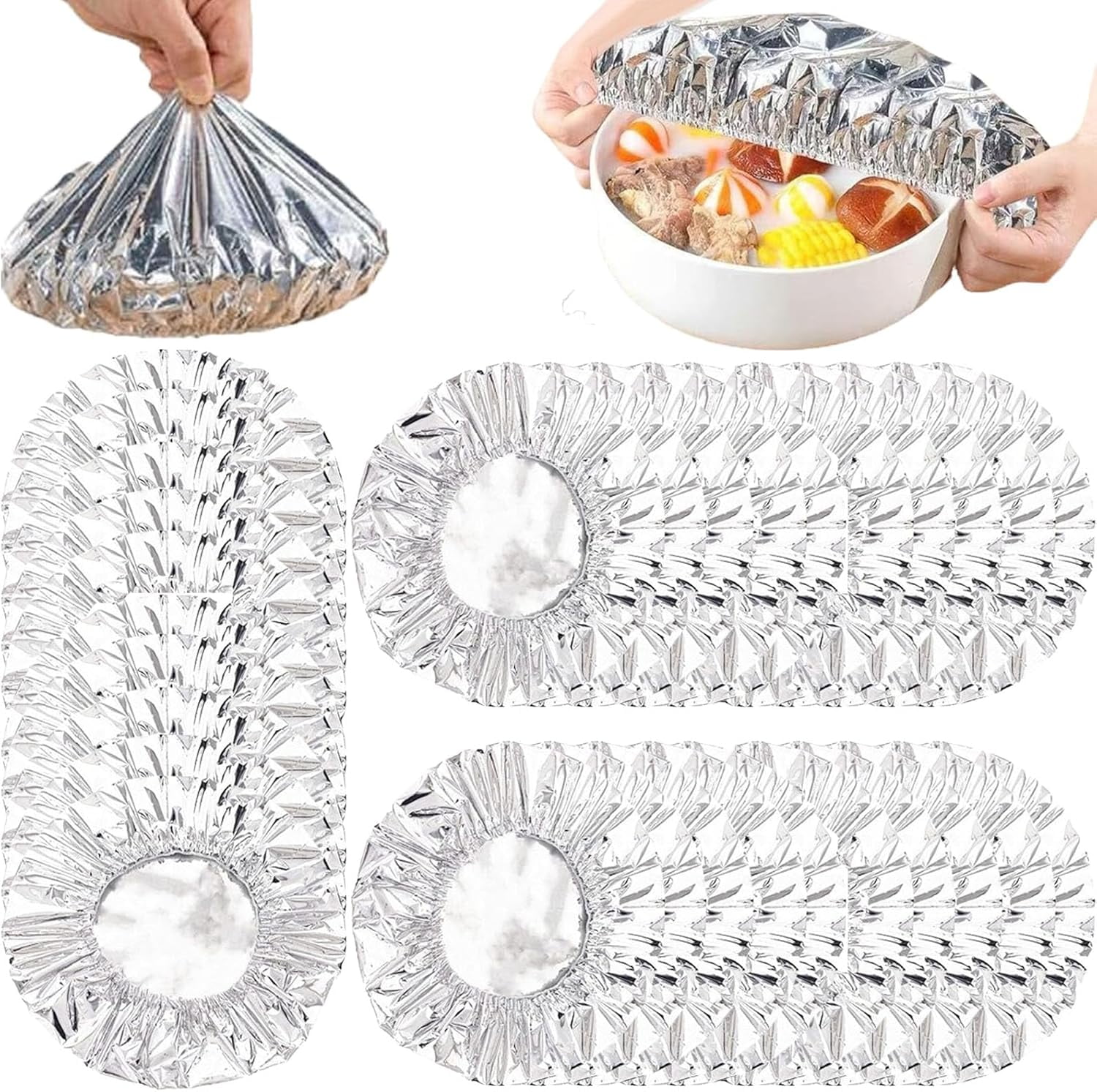Pop-Up Tin Foil Food Insulation Cover, Reusable Aluminum Foil Heat ...