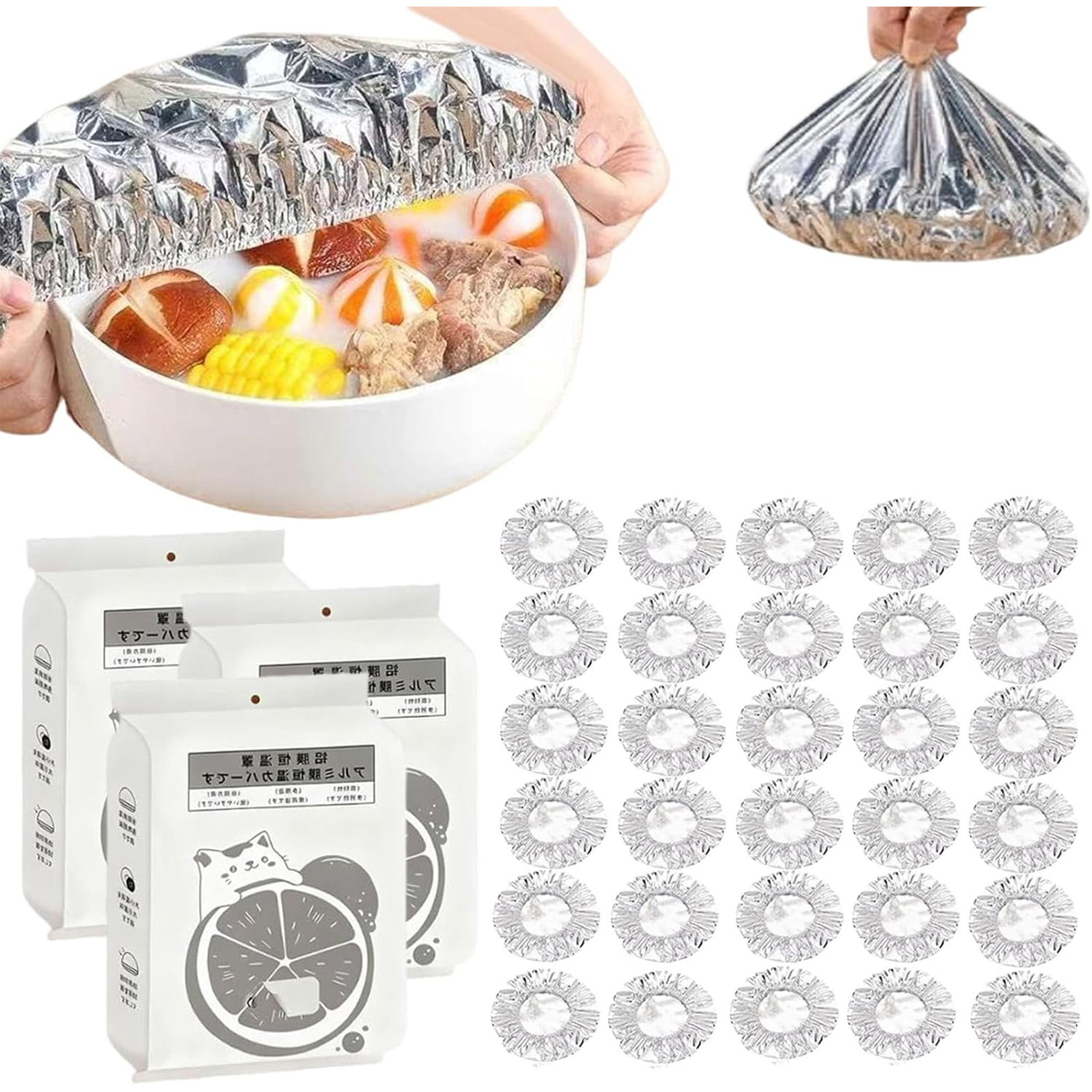 Pop-Up Tin Foil Food Insulation Cover, Reusable Aluminum Foil Heat ...