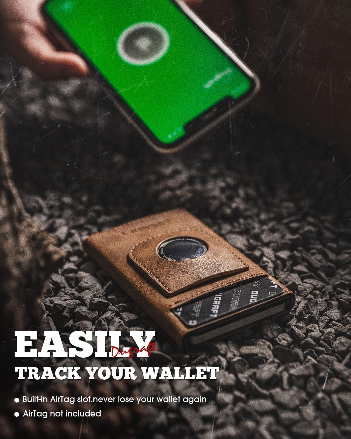 Pop Up Wallet With Airtag Holder, Rfid Blocking Air Tag Wallet With ...