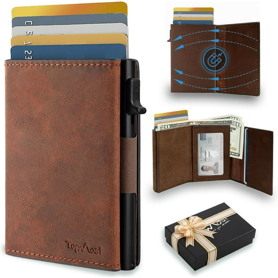 Pop Up Wallet for Men, Credit Card Holder, Blocking Ridge Wallets for ...