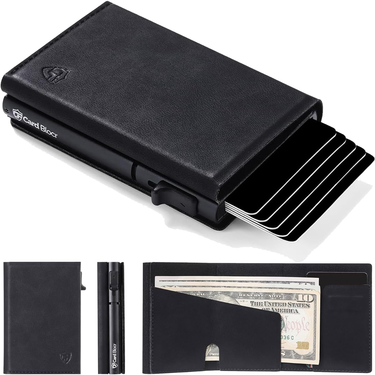 Pop Up Wallet for Men - RFID Blocking Slim Metal Card Holder Wallet ...