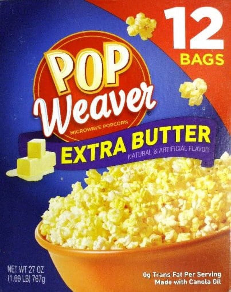 Pop Weaver Extra Butter Microwave Popcorn 27 Oz, 12 Ct - Walmart.com