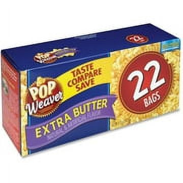Pop Weaver Extra Butter Microwave Popcorn, 2.5 Oz, 22 Ct - Walmart.com