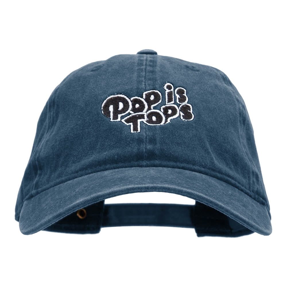 Pop is Tops Embroidered Washed Pigment Dyed Cap - Navy OSFM - Walmart.com