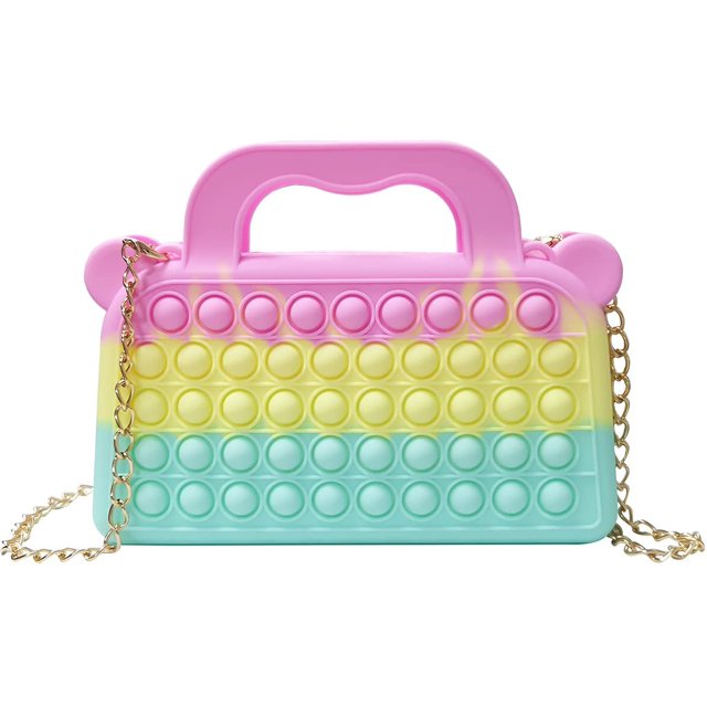 Pop it Push Sensory Storage Bag Satchel,Fidget Toys Silicone Push ...