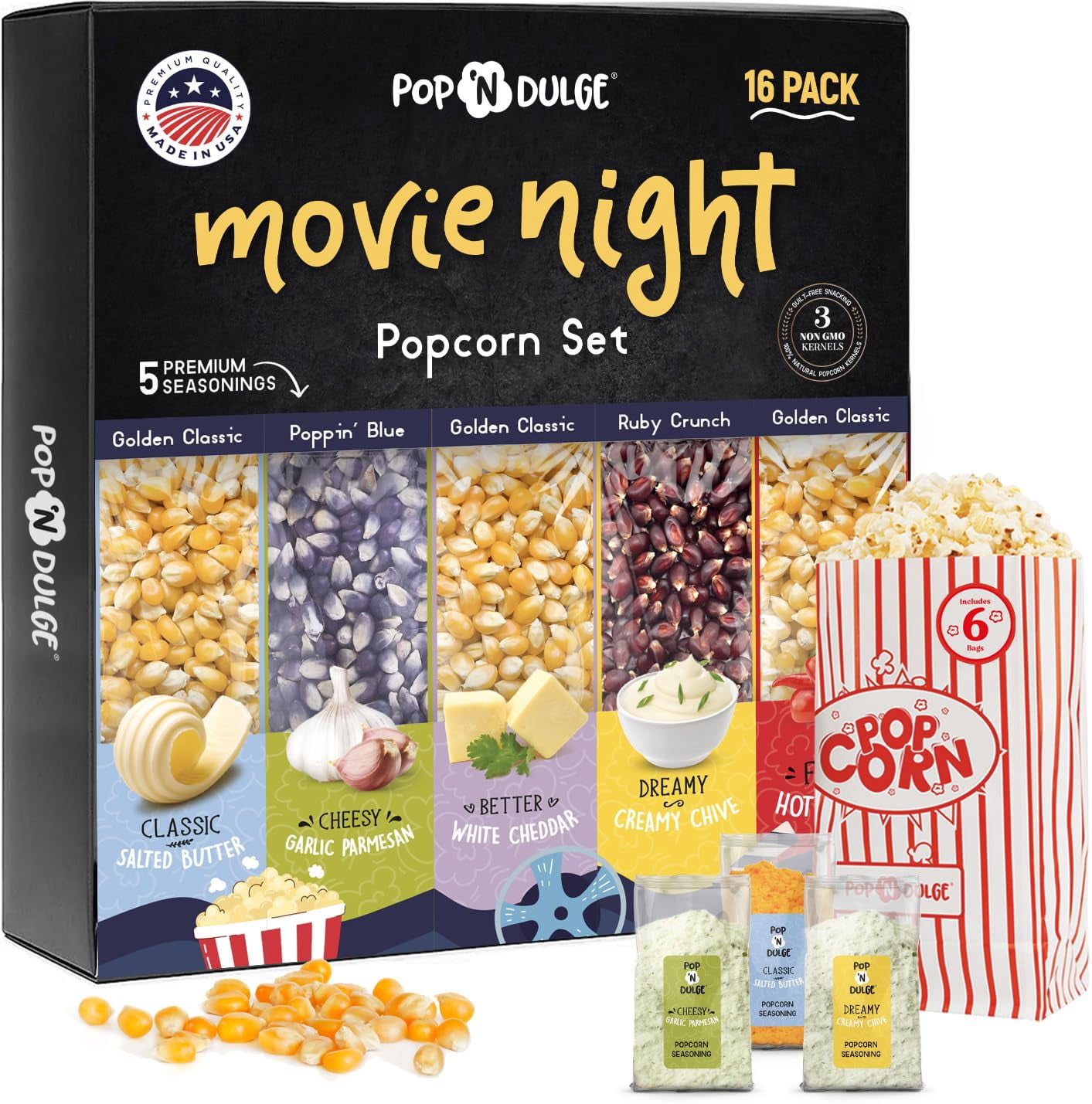 Pop n' Dulge TWE5 Popcorn Movie Night Supplies 16 5 Gourmet Popcorn ...