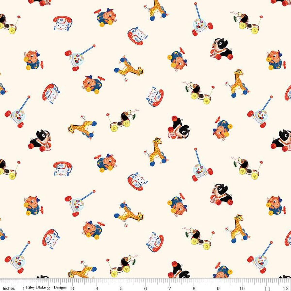 Pop 'n Play Caricature Toss Le Creme Cotton Fabric (1 Yard) - Walmart.com