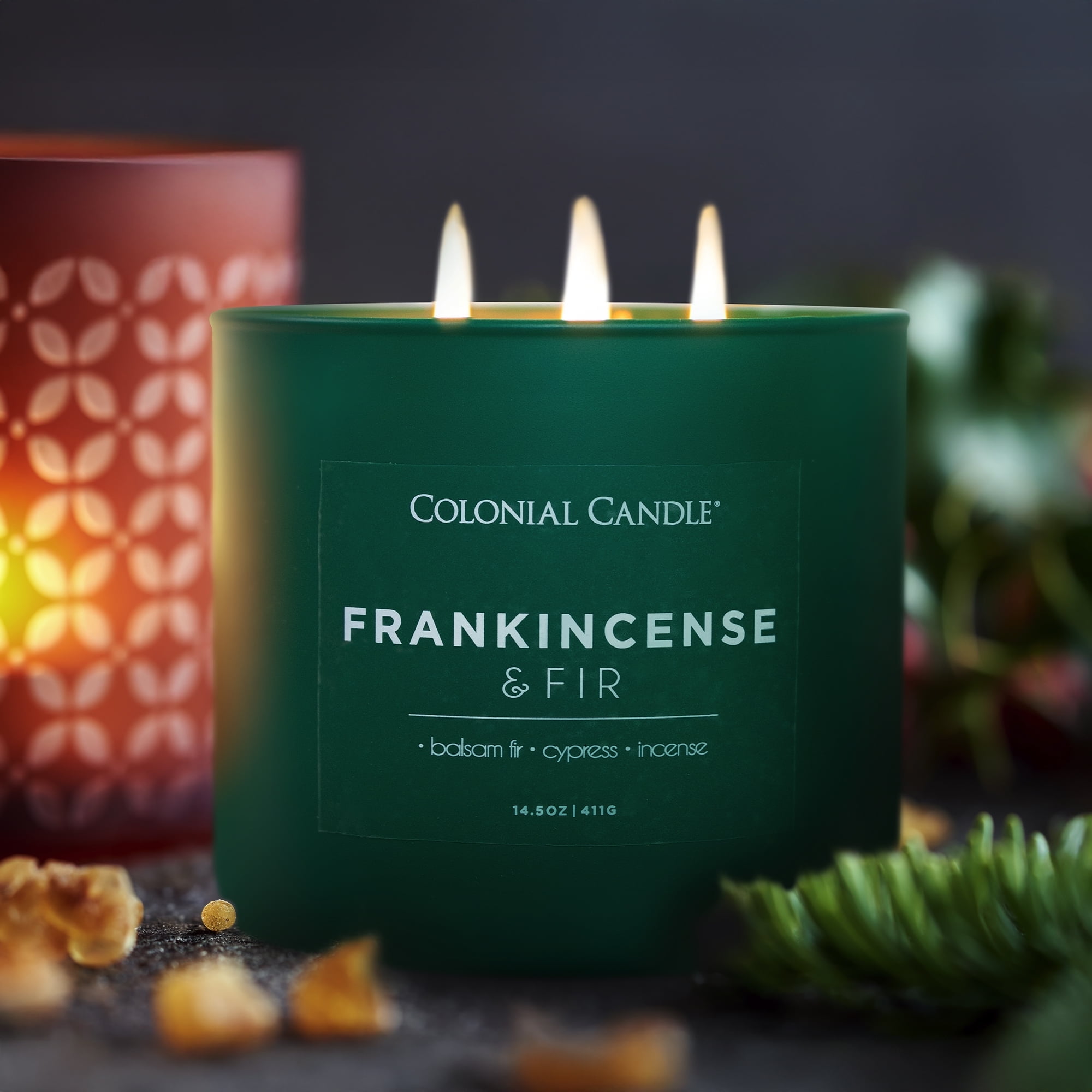 Pop of Color Frankincense & Fir Scented Jar Candle, 3 Wick, 14.5 oz, 60 ...