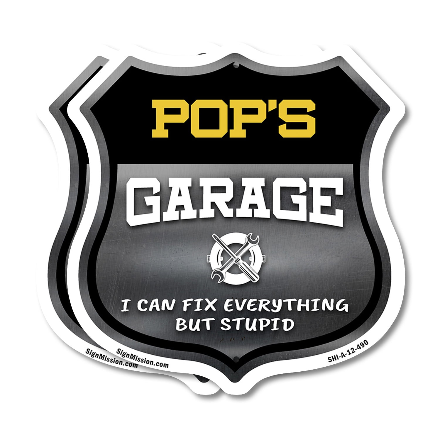 Pop's Garage I Can Fix Everything But Stupid (2 Pack) 12 inch X 12 inch ...