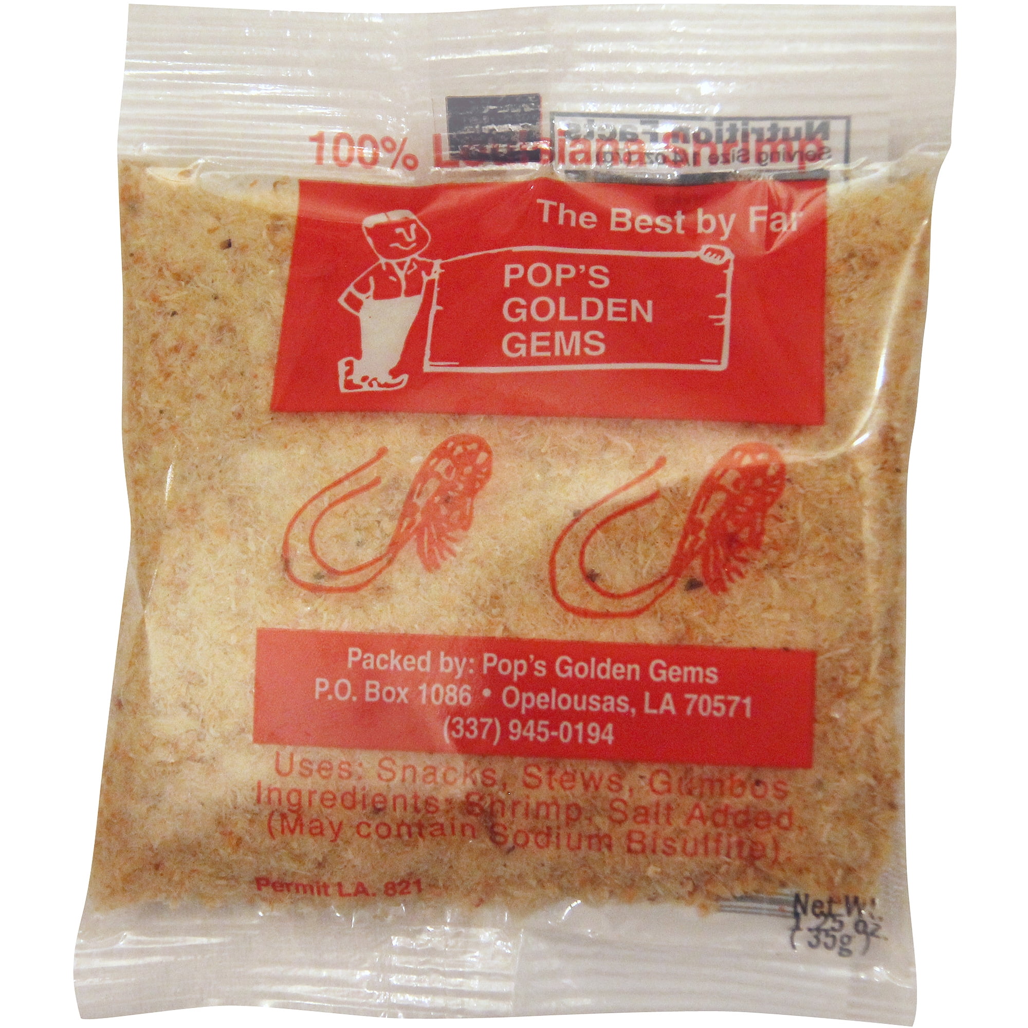 Pop's Golden Gems 100% Louisiana Shrimp Powder, 1.25 oz - Walmart.com