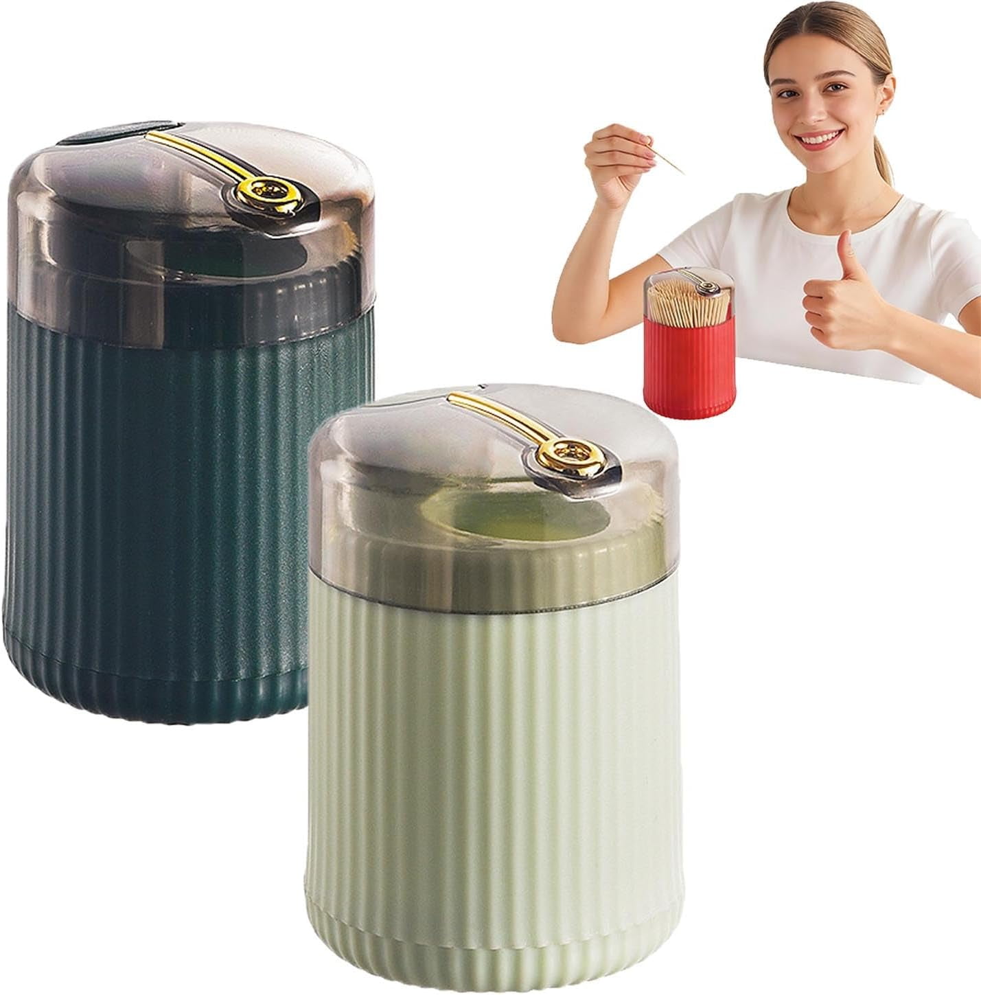 Pop-up Automatic Toothpick Dispenser, Toothpick Holder with Push Button ...