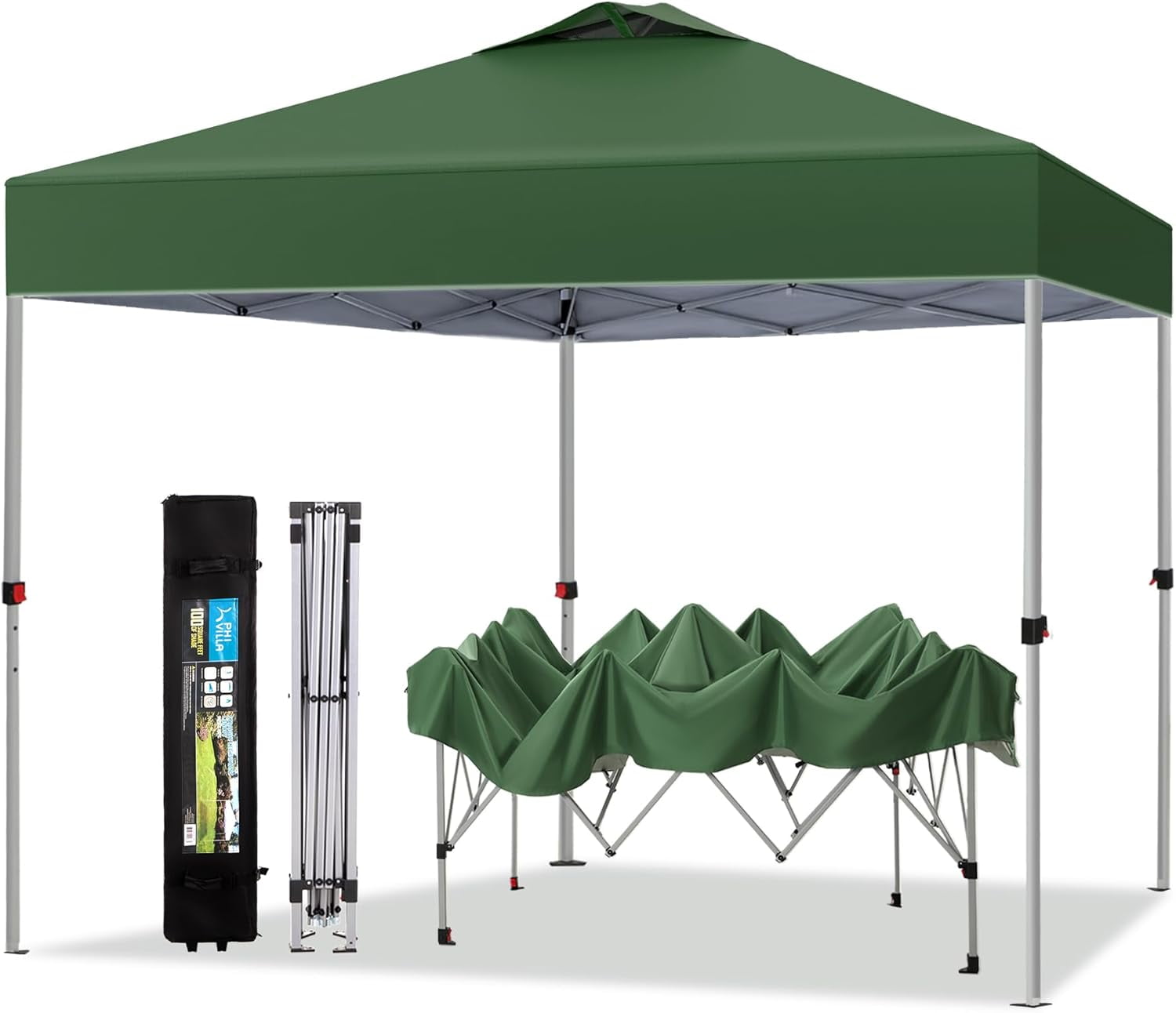 Pop-up Canopy 10x10 Patio Tent Instant Gazebo Canopy with Wheeled Bag ...