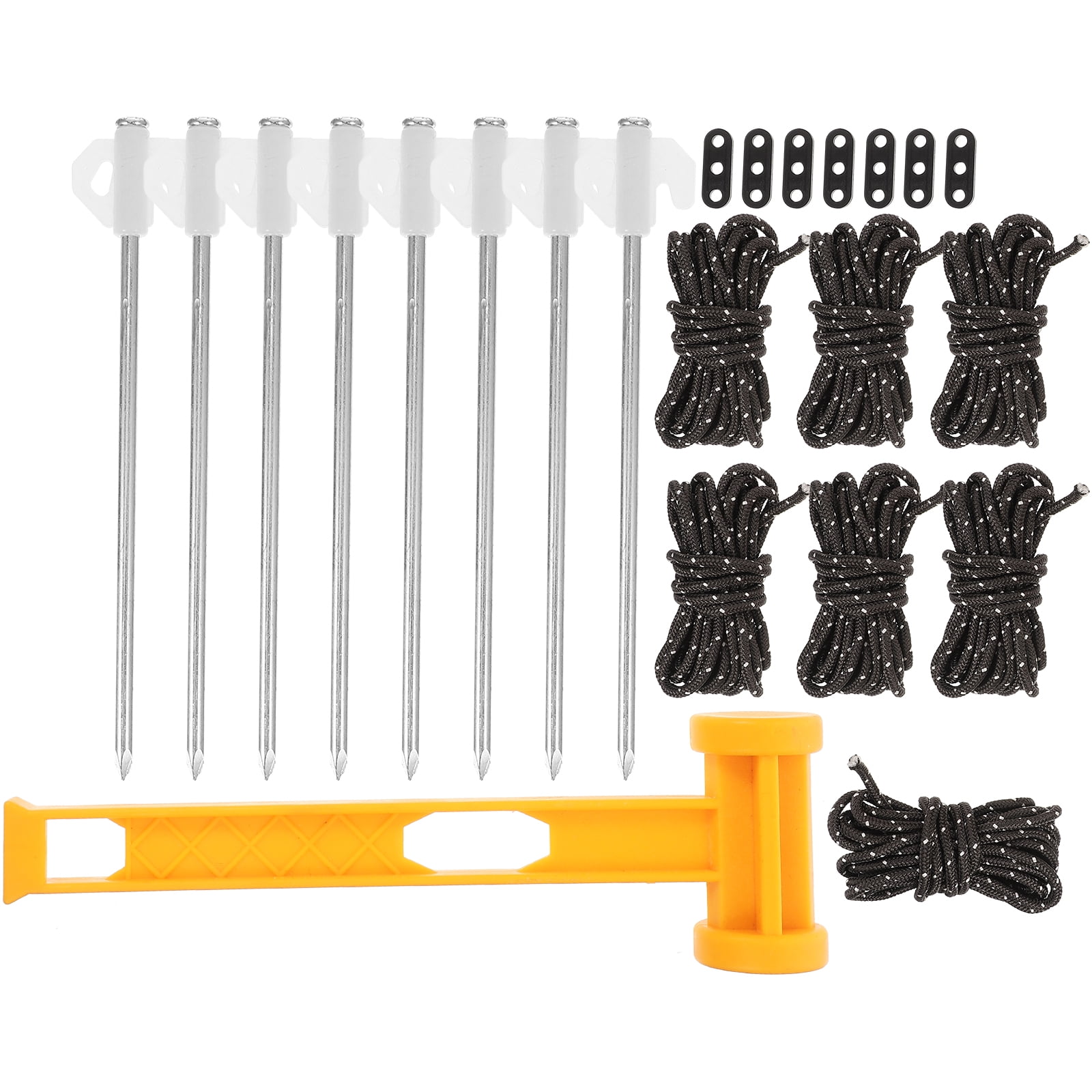 1 Set of Windproof Outdoor Tent Stakes and Rope Portable Camping Pegs ...