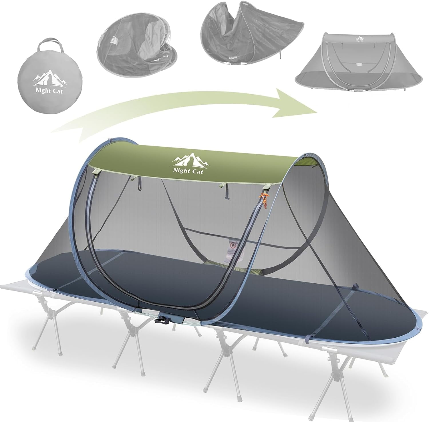 Pop-up Mosquito Tent: 1 Person Camping Tent with Bug Screen Net Adults Kids Fits with Camping ...