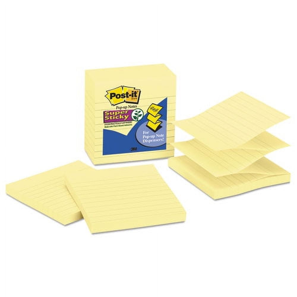 Pop-up Notes Refill, Note Ruled, 4" x 4", Canary Yellow, 90 Sheets/Pad ...