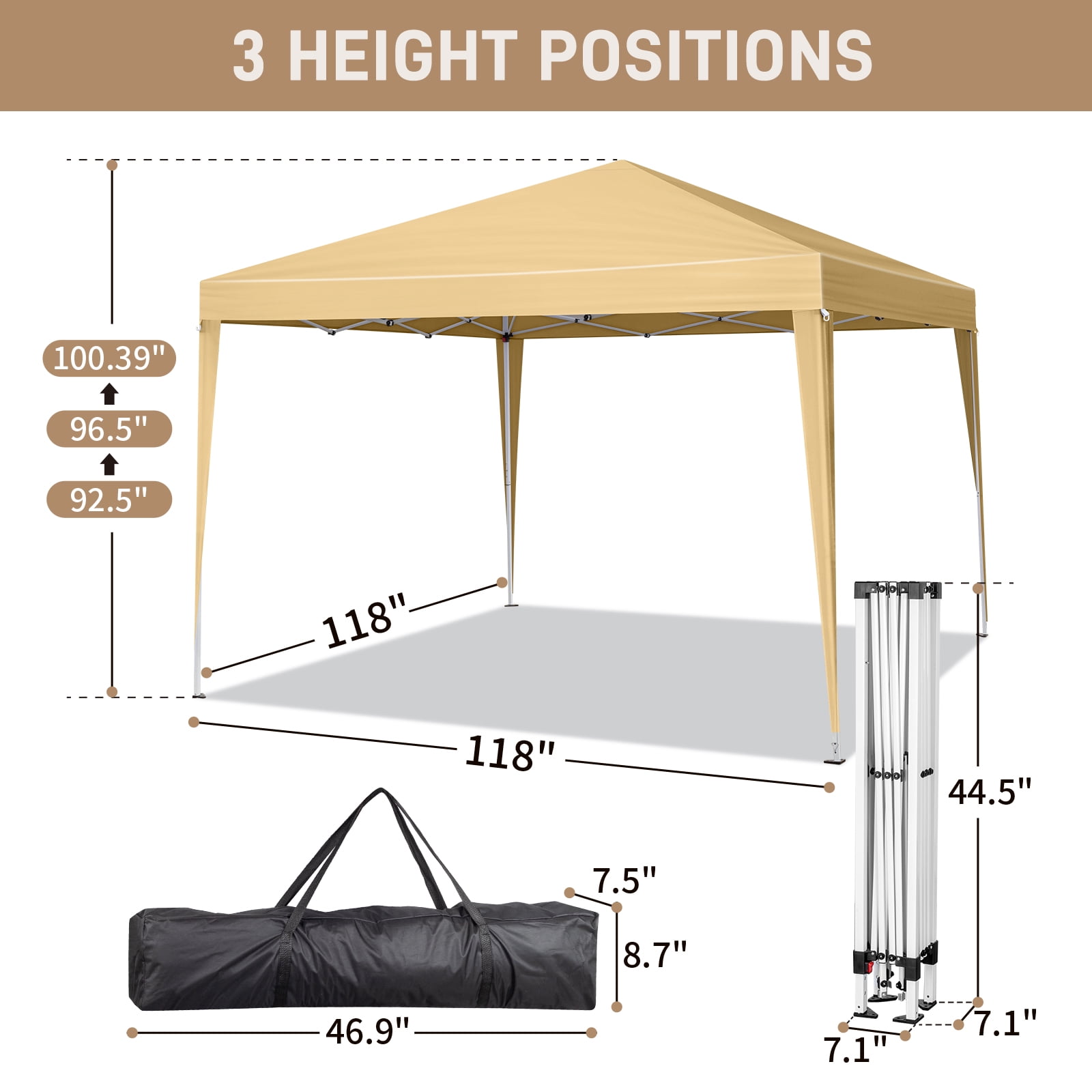 Pop-up canopy tent, enclosed instant folding awning, with elegant ...