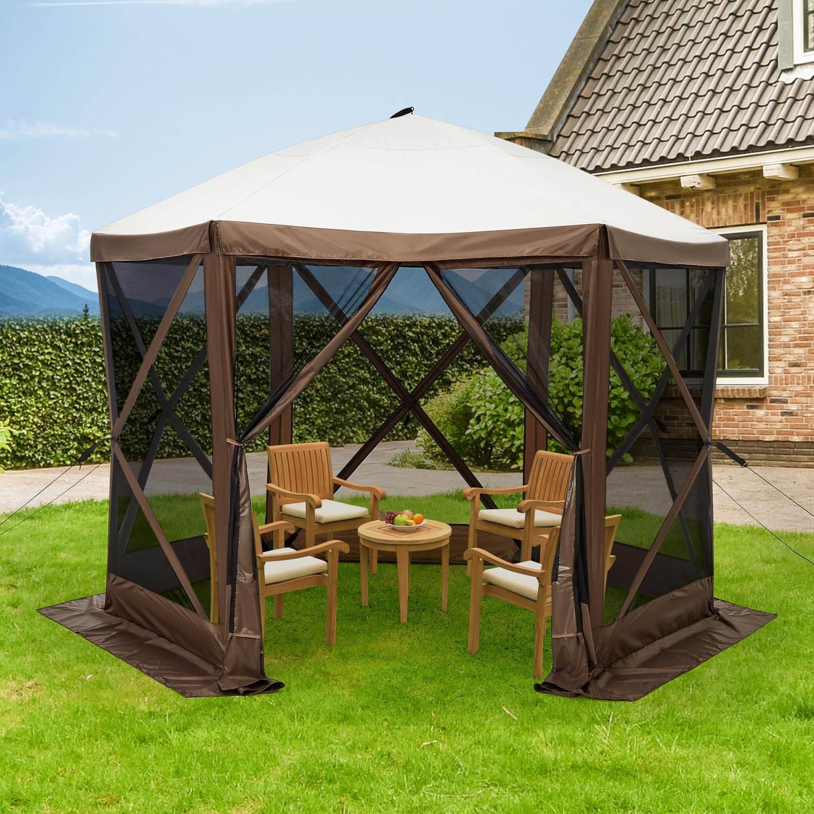 Pop-up gazebo screen tent with mosquito net, outdoor canopy, gazebo tent Frames Design - Walmart.com