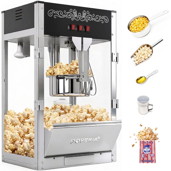 PopBria Commercial Popcorn Machine, Authentic 16oz Kettle Countertop ...