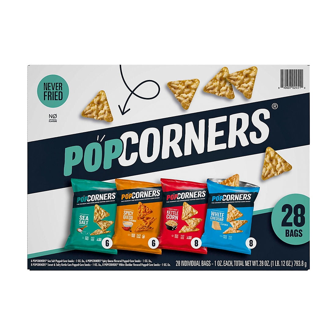 PopCorners Sea Salt Mix, 4 Flavor Variety Pack Popped Corn Chips Snacks ...
