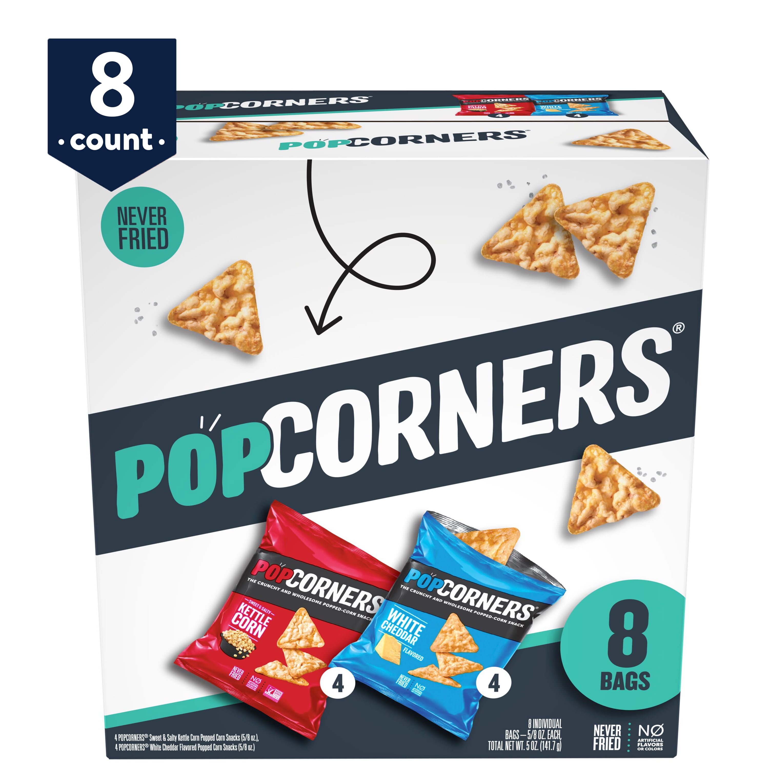 PopCorners Popped Corn Chips Snack, Groceries Variety Pack, 5 oz, 8 ...