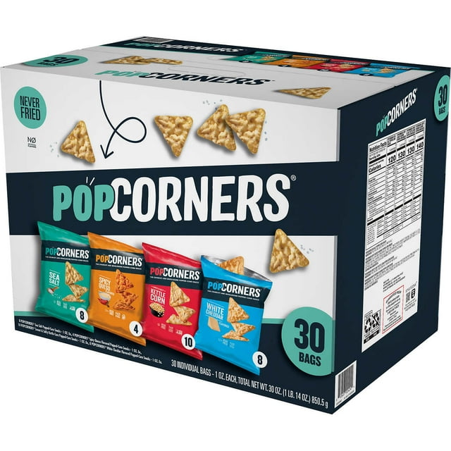 PopCorners Popped-Corn Snack, Variety Pack, Single Serve 1 Ounce Bags ...