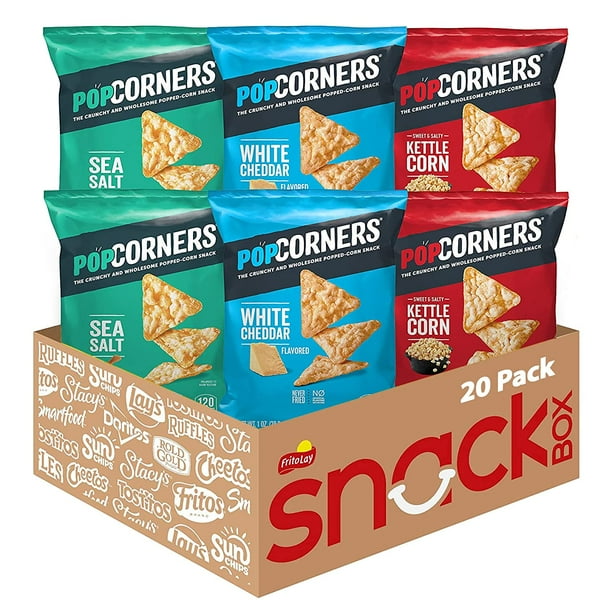 PopCorners Popped Corn Snacks, 3 Flavor Variety Pack Snack Chips, 1 oz ...